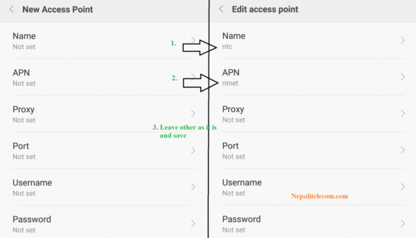 How to configure your handset for GPRS(2G)/3G/4G in NTC. - NepaliTelecom