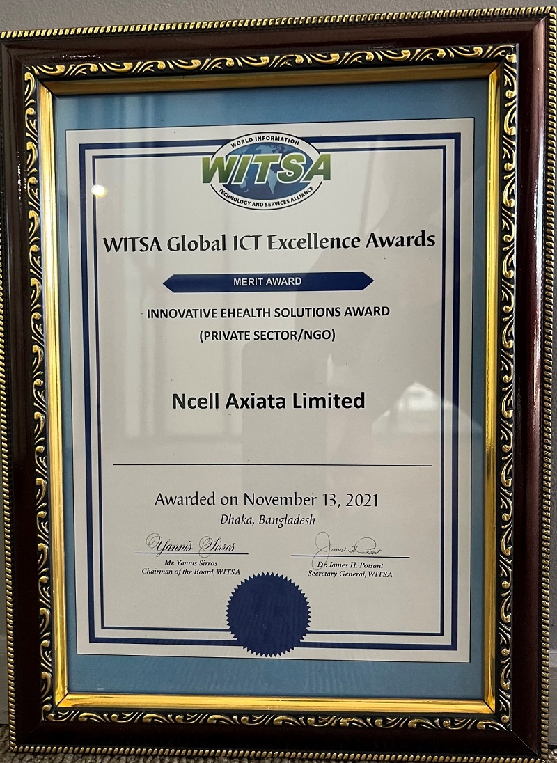 Ncell Wins WITSA and ASOCIO Awards For Its Health Project