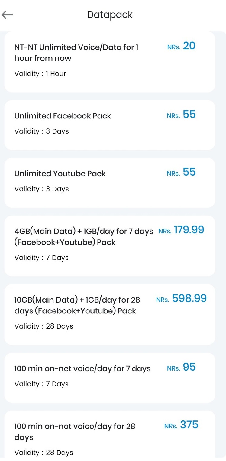 Namaste Pay Enables to Buy Ntc Data and Voice Packs - NepaliTelecom