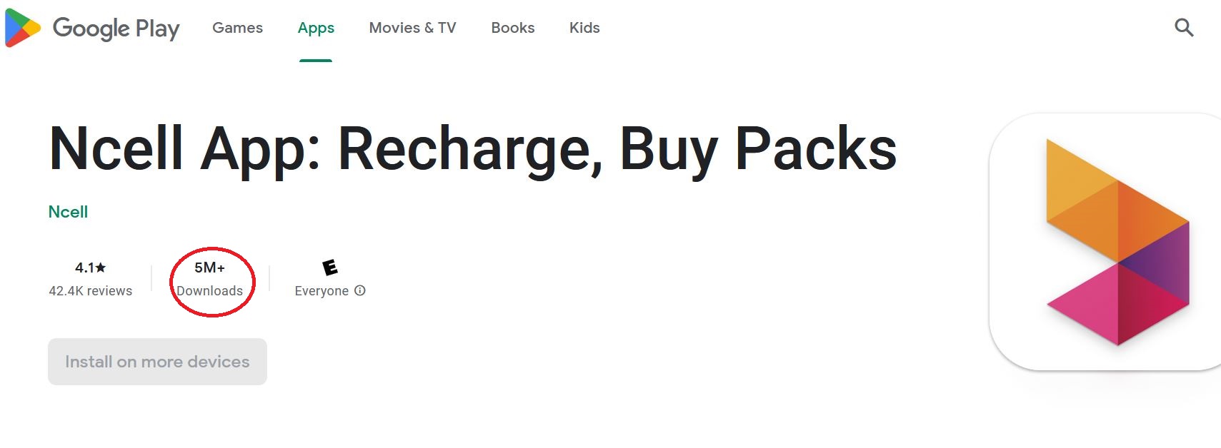 Ncell App Crosses 5 Million Downloads on Android Play Store