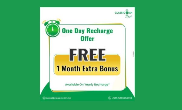 Classic Tech One-Day Recharge Offer, 1 Month Free Internet