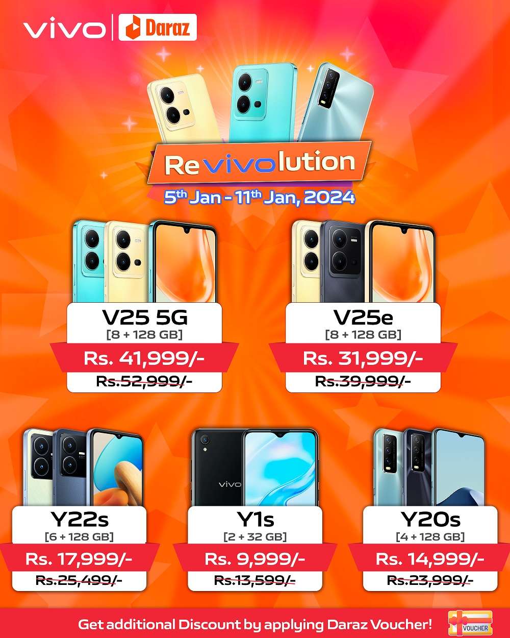 Buy Vivo Phones on Daraz New Year 2024 Offers, Rs 11,000 Off!