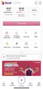 Ncell App Features | App Walk Through & How To Use Them