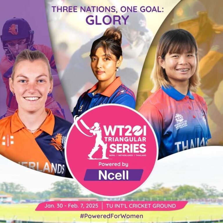 Ncell supports WT20I triangular Series empowering women in cricket