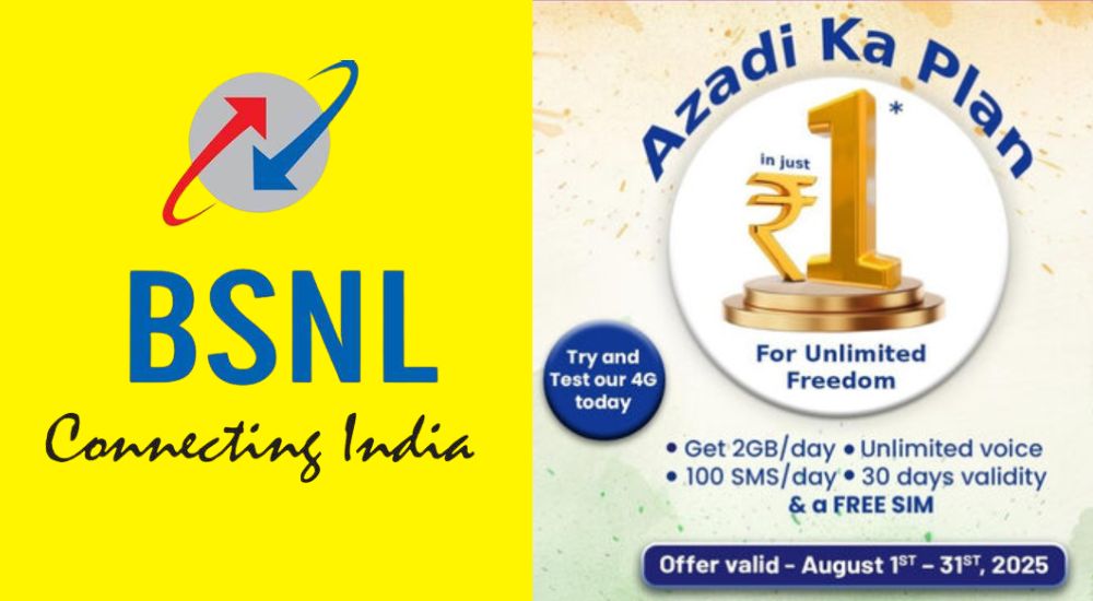 BSNL brings Azadi Ka Plan at INR 1 with voice, data, SMS