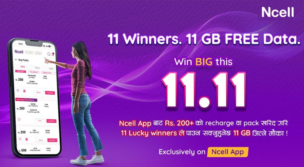 Ncell announces 11 GB data through its '11:11 App Campaign'