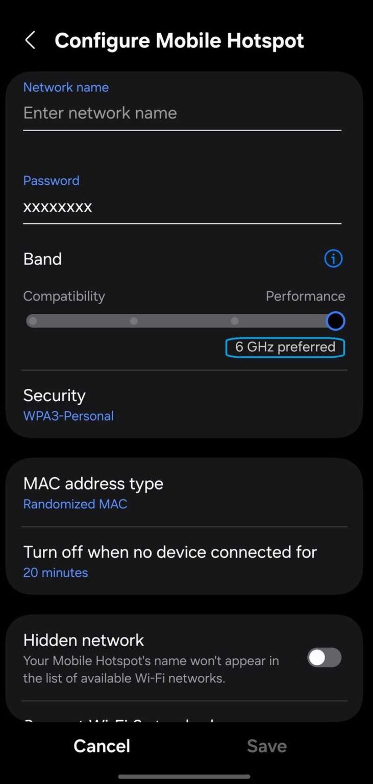 Android to introduce dual-band 6 GHz hotspot sharing option